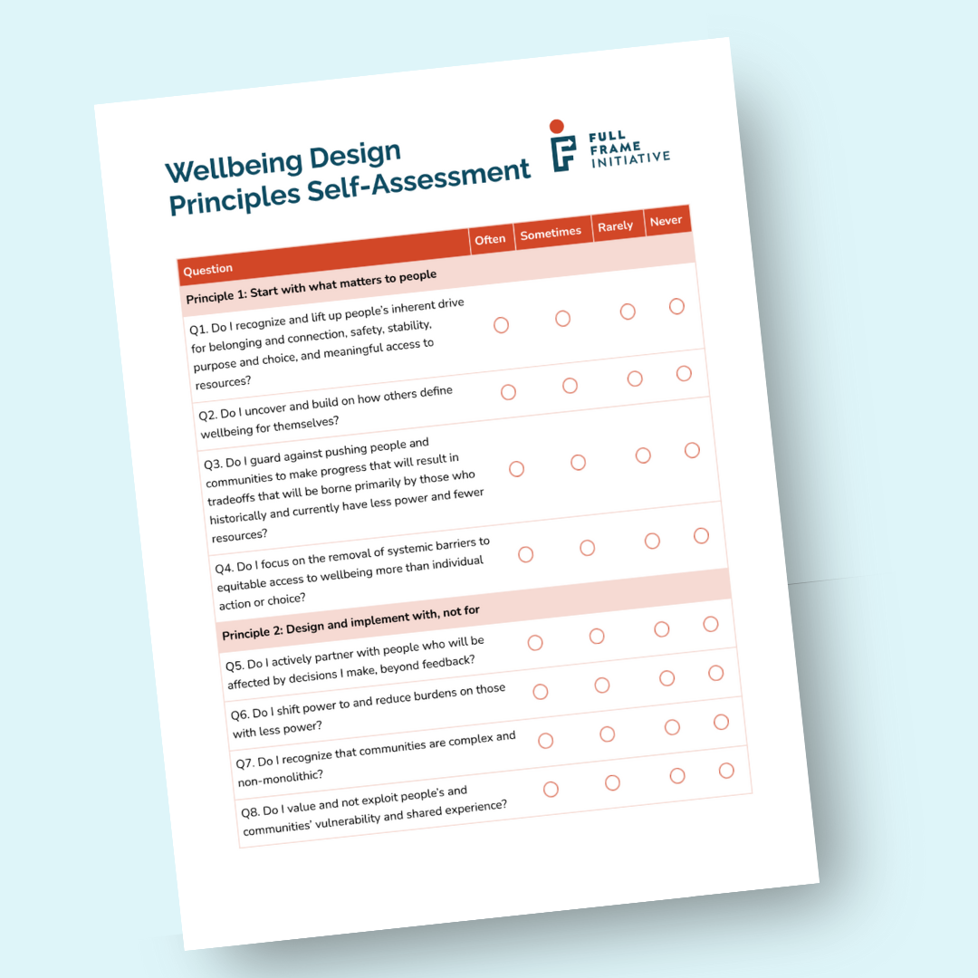 Wellbeing Design Principles Self-Assessment